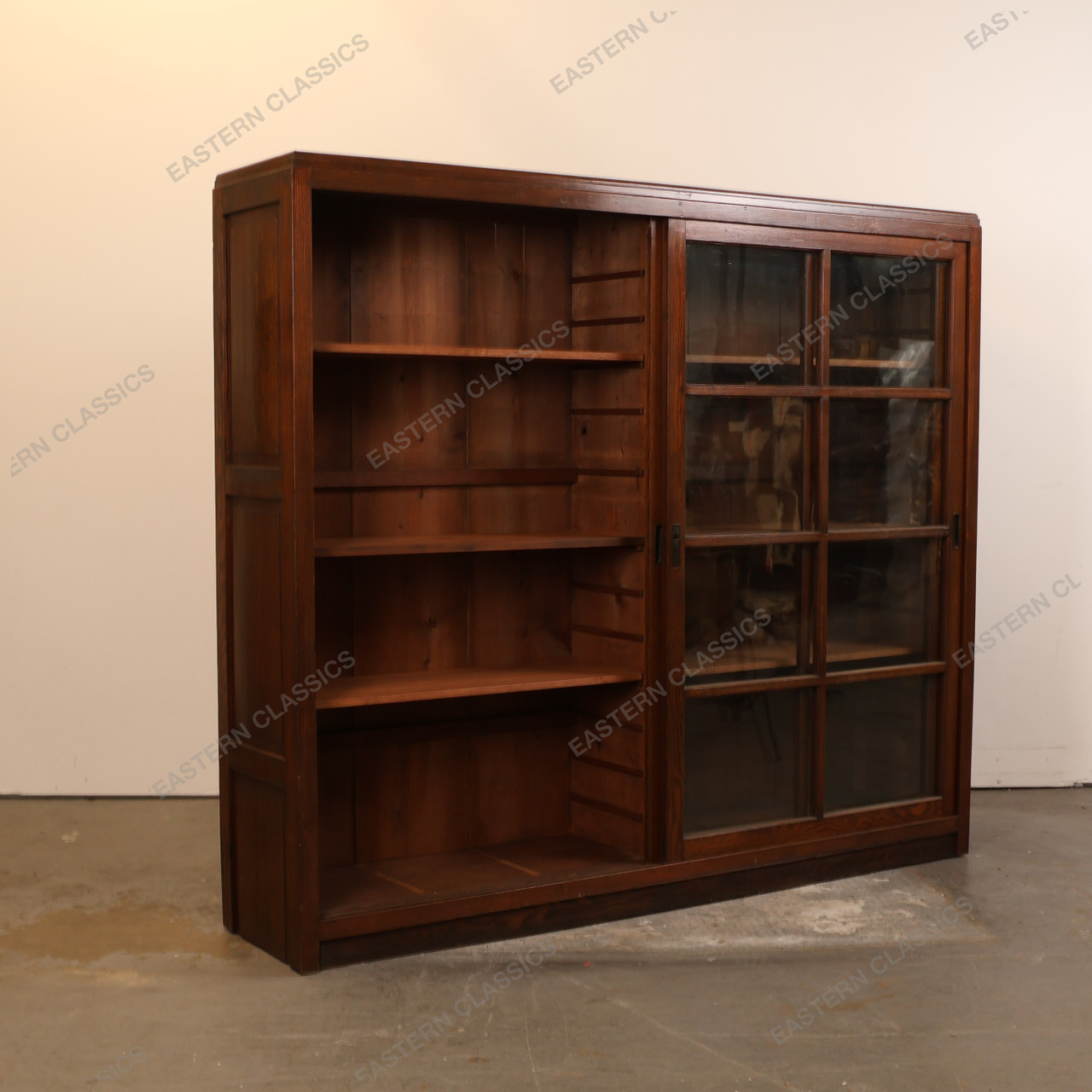 Antique Japanese Mizuya Kitchen Tansu Chest With Large Glass Hikido ...