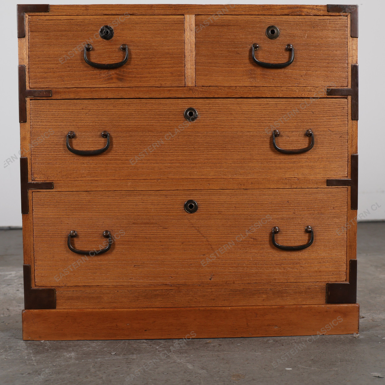Antique Japanese Ko Tansu Small Chest With Four Simplified Kanagu ...
