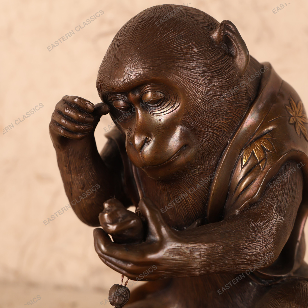 Vintage Japanese Brass Monkey Statue - 1980s Heisei Era (25D-280 ...