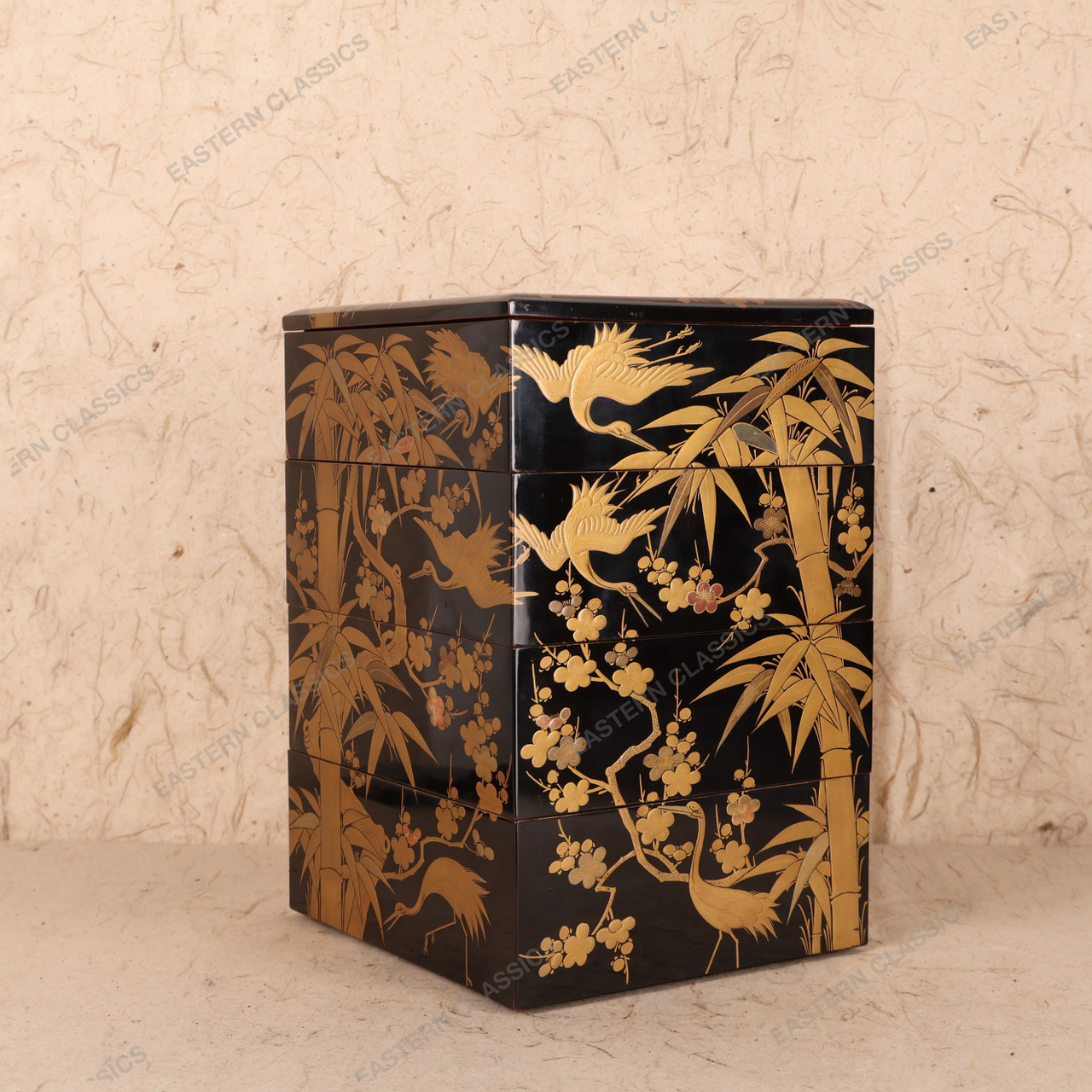 Antique Japanese Lacquered Jubako Stacked Box - 1920s Taisho Era (25D ...