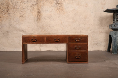 Antique Japanese Tsukue Desk With 5 Drawers — 1920, Taisho Era (SKU ...