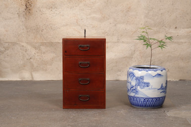 Antique Japanese Small Chest with Four Drawers — 1920s, Taisho Era (SKU ...
