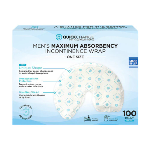 QuickChange Men's Incontinence Wrap | Maximum Absorbency | One-Size ...