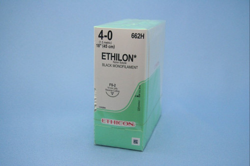 ETHICON ETHILON SYNTHETIC NON-ABSORBABLE SUTURE (662H) / 4-0 / SA FS-2 ...