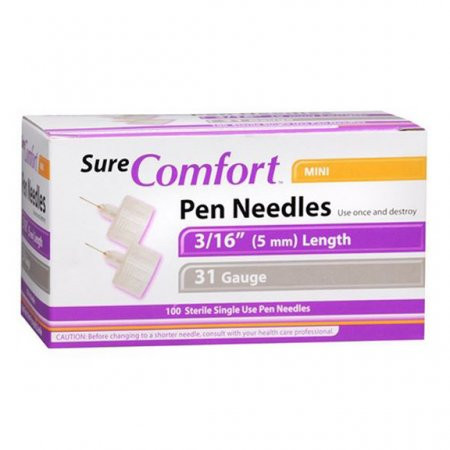 BX/100 SURE COMFORT PEN NEEDLES, 31G, 3/16IN (5MM) MINI - Lifesupply.ca ...