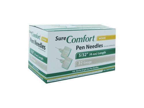 BX/100 SURE COMFORT PEN NEEDLES, 32G, 5/32IN (4MM) MINI - Lifesupply.ca ...