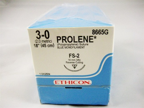CS/12 SUTURE 3-0 PROLENE BLUE, MONO 18IN W/ FS1 NEEDLE BLACK ...