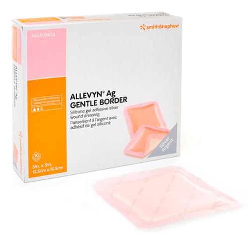 Smith & Nephew - SNU 66800453 - BX/10 ALLEVYN AG GENTLE BORDER DRESSING ...