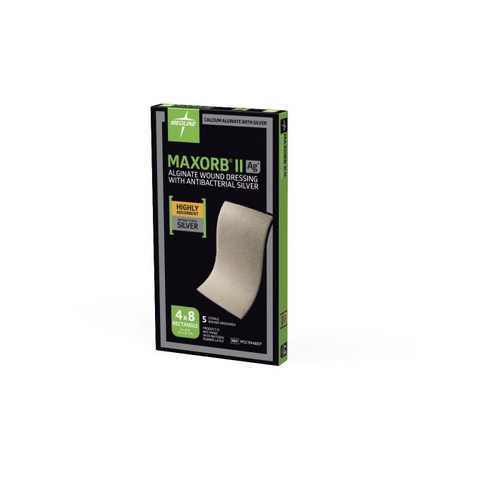 Medline Maxorb® II Ag Silver 100%-Calcium Alginate Dressing, 1" x 12 ...