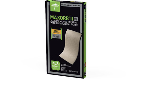 Medline Maxorb® II Ag Silver 100%-Calcium Alginate Dressing, 4" x 8 ...