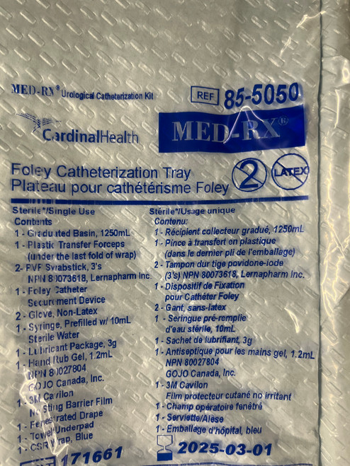 Buy Online Med RX - MEDRX 85-5050 - EA/1 FOLEY CATHETERIZATION TRAY