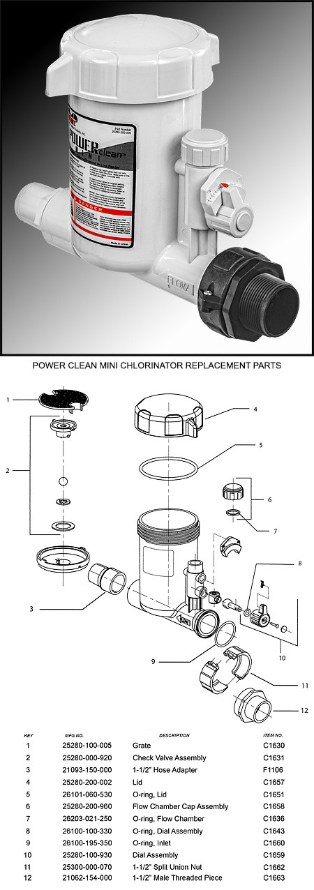 CMP CHLORINATOR MINI POWER CLEAN FOR 5 TO 20,000 GALLON