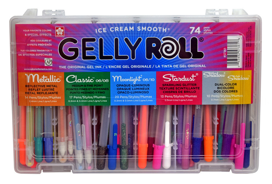 Gelly Roll Retractable Special Edition Gift Set of 24 w/ Storage Case