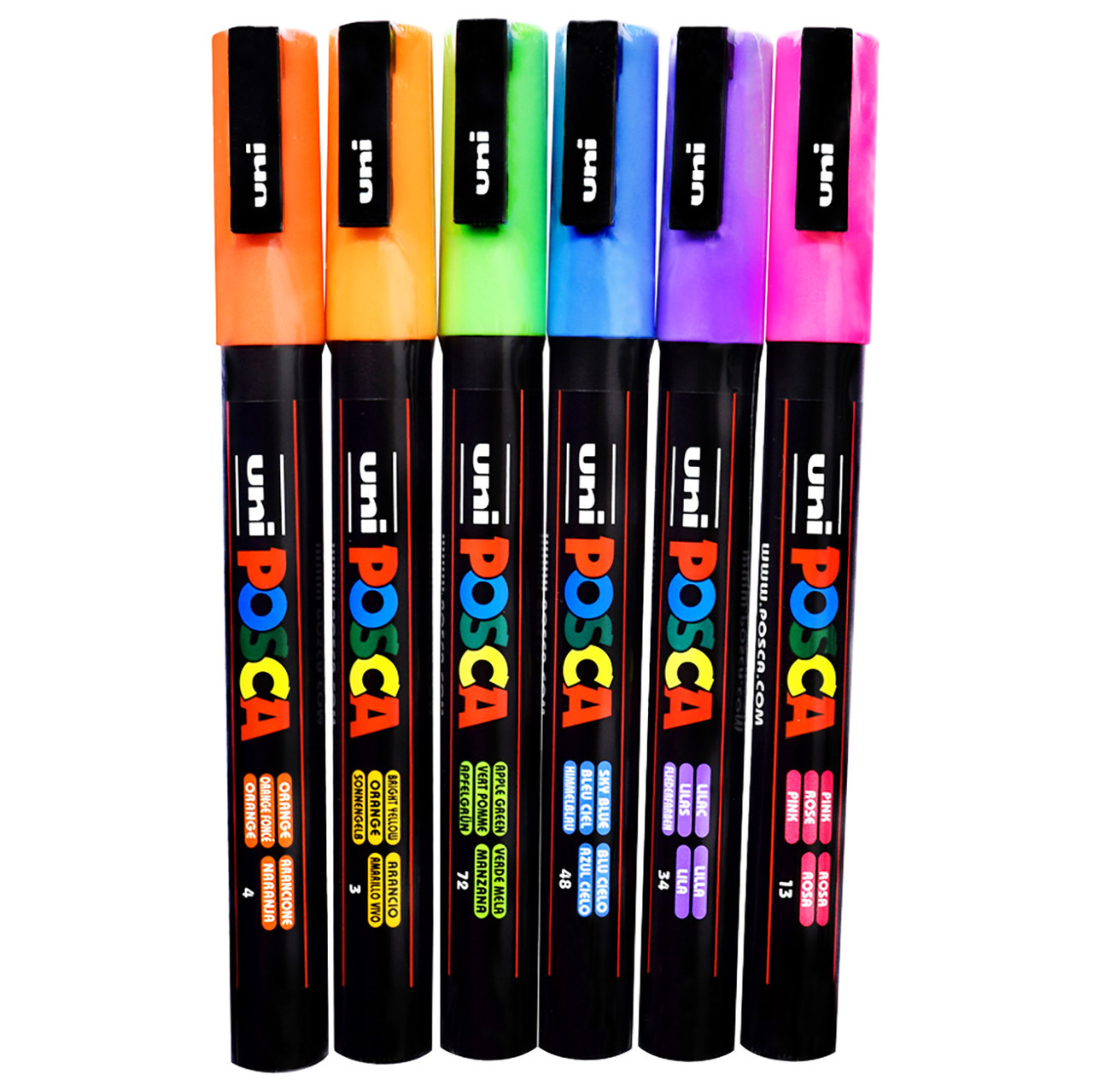Posca Paint Marker Fine PC-3M Set of 6, Pale Colors