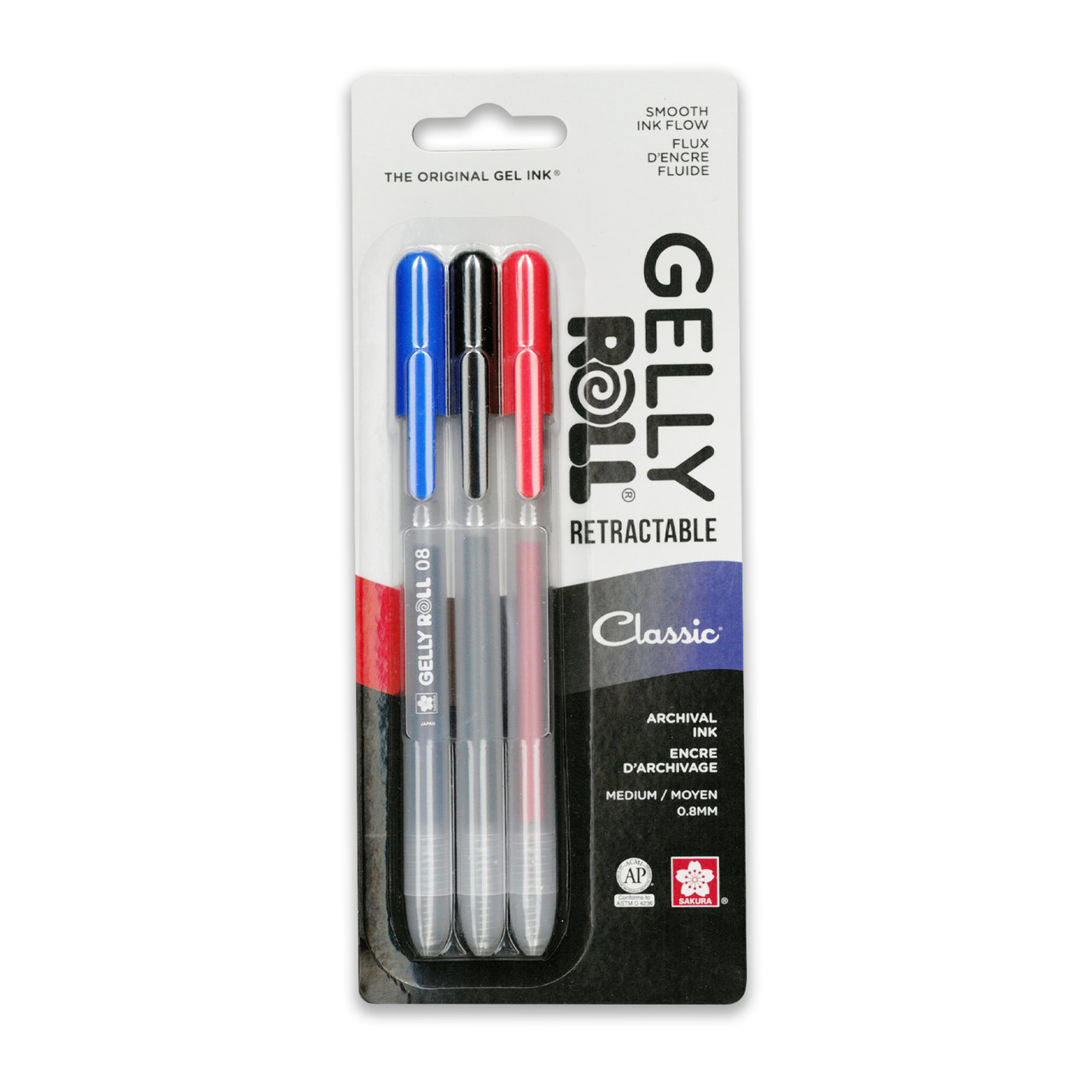 Gelly Roll Retractable Gel Pen Set, Metallic 08 3-Pack