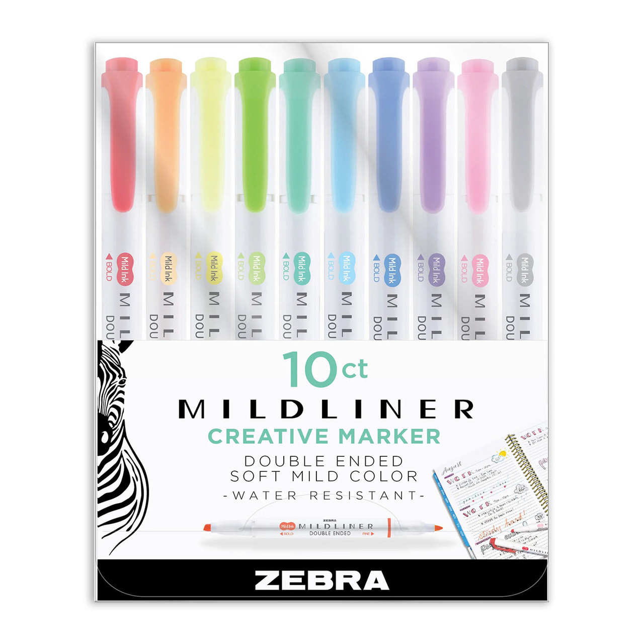 Zebra Neutral Palette Set, Mildliner/ClickArt 10 Pack