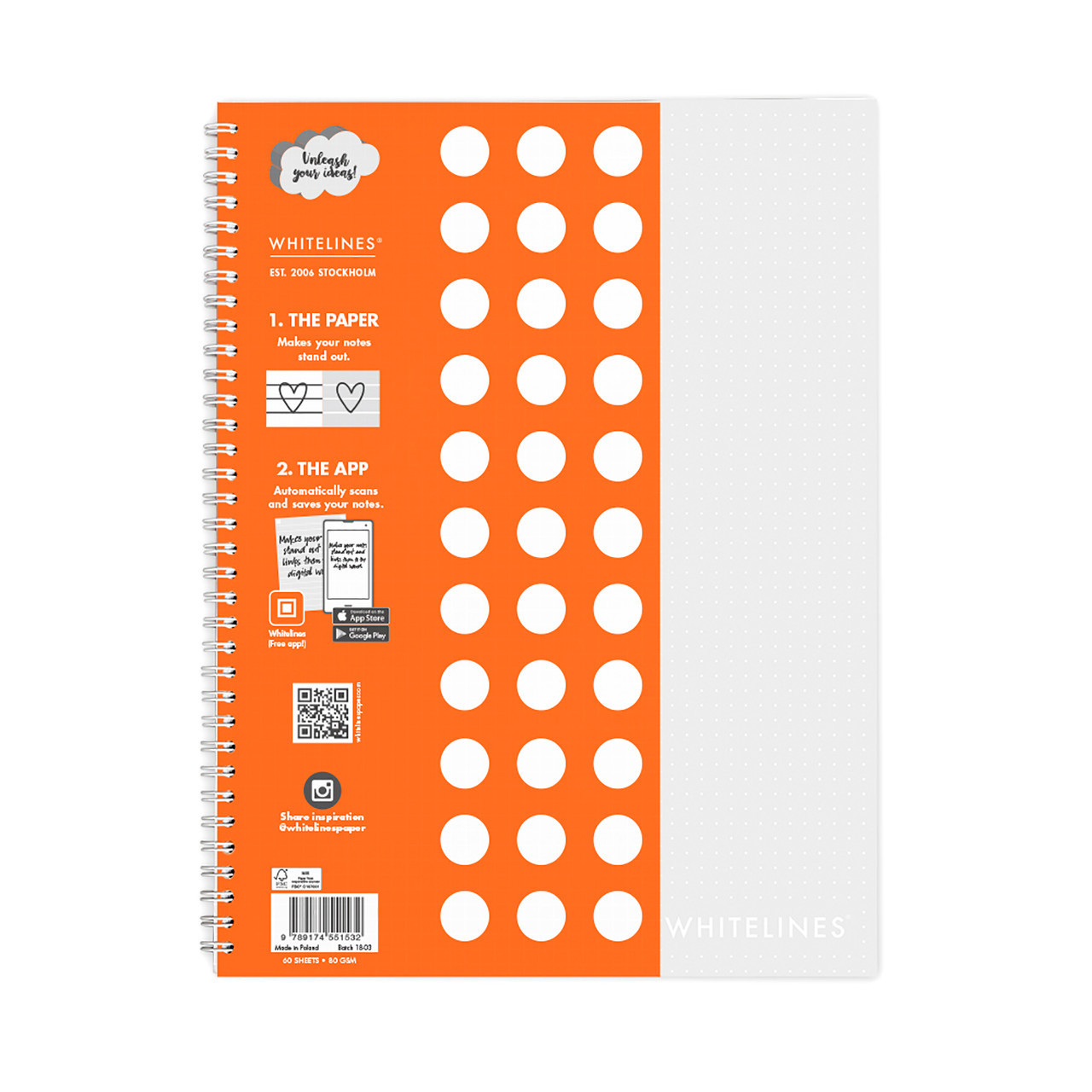 Whitelines Wirebound Notebook, Lined 8.5X11