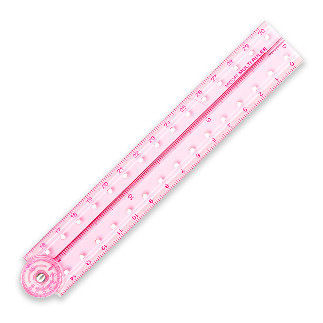 30cm Multi-Angle Ruler in Transparent Pink