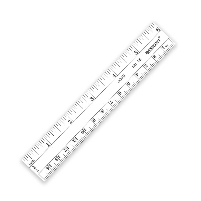 Westcott Flexible Clear Graph Ruler, 1 x 12"