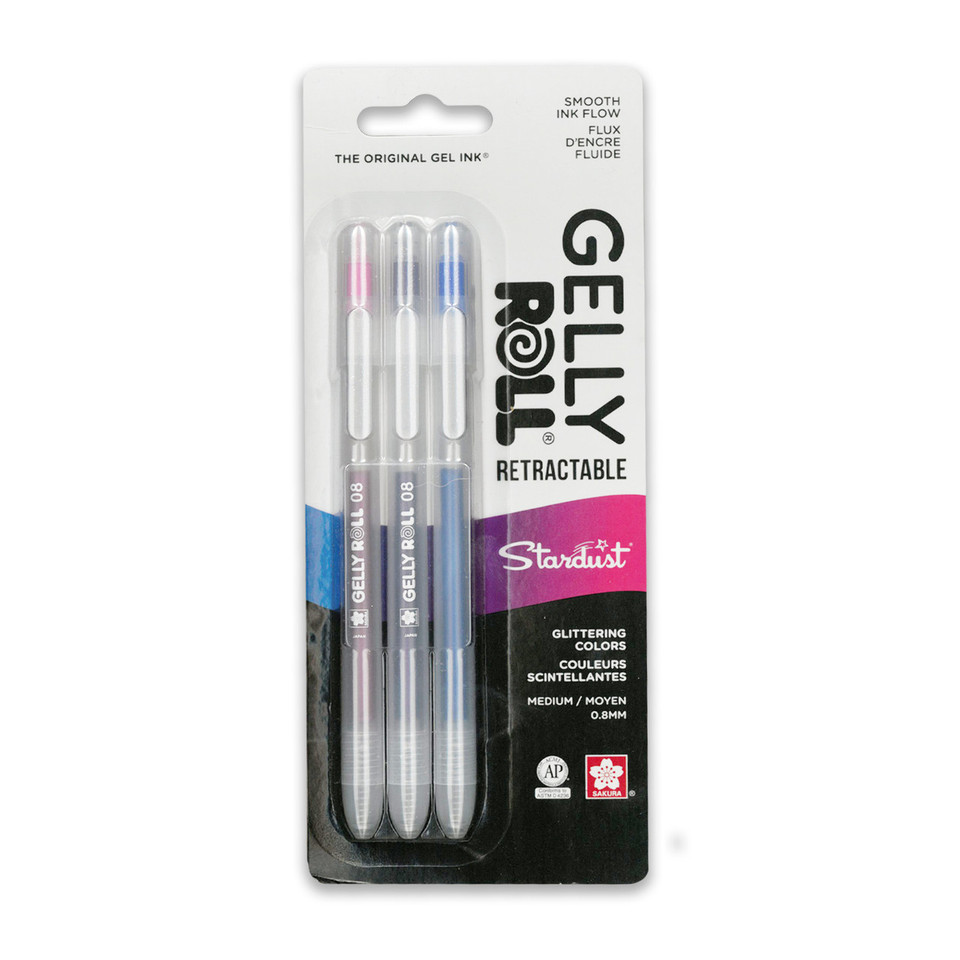 Gelly Roll Retractable Gel Pen Set, Metallic 08 3-Pack