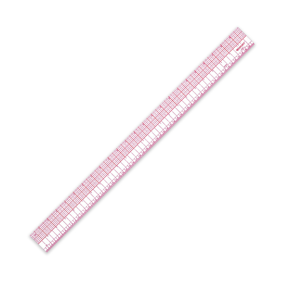 Westcott Flexible Clear Graph Ruler, 2 x 18"