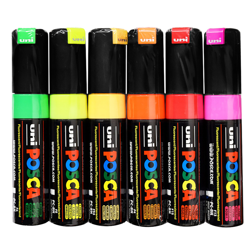 Posca Paint Marker Broad PC-8K Set of 6, Shadowing Colors