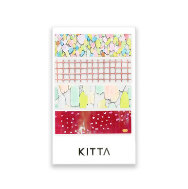 KITTA Clear Washi Tape Pack 15mm, Drop Set