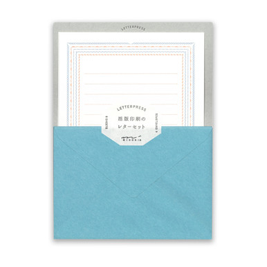 Midori Letter Writing Set with Blue Frame