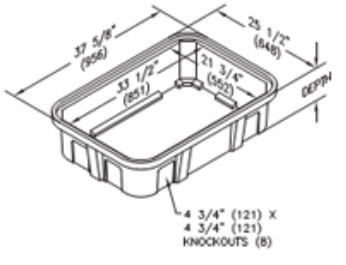 PG2436EA08, PG2436RA08 Quazite 24 x 36 x 8 Bottom Extension