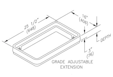 Quazite 13 x 24 x 3 Grade Adjustable Top Extension PG1324ED03