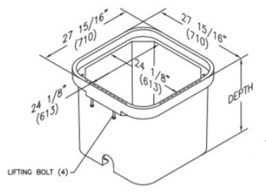 Quazite Box 24 x 24 x 24 - ANSI Tier 22 - PG2424B*24