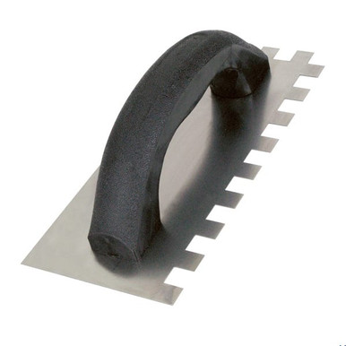 Square-Notched Trowel 1/4" x 3/8" x 1/4" - Seconds and Surplus