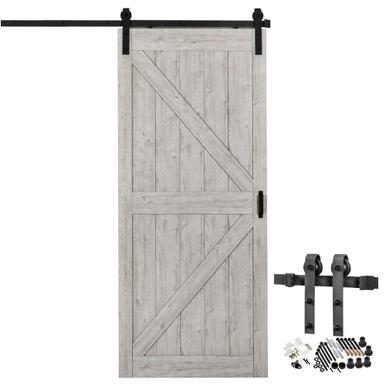 Barn Door Kit - Sandstone Diagonal Plank - 36" x 84"
