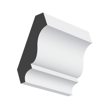 Crown Moulding #52 - Primed Fingerjoint Pine - 16' | Seconds & Surplus