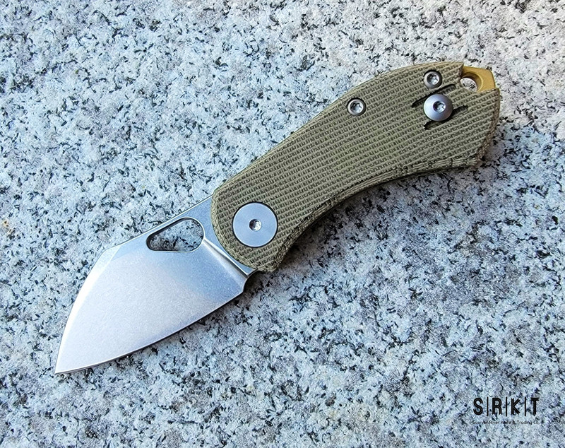GiantMouse ACE Nibbler Green Canvas Micarta @ SRKT Satin CPM 20CV ...