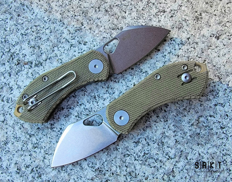 GiantMouse ACE Nibbler Green Canvas Micarta @ SRKT Satin CPM 20CV ...