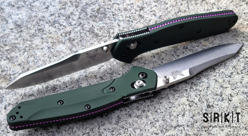 Benchmade Osborne 940 Green Aluminum w/ Purple Spacer & CPM S30V ...