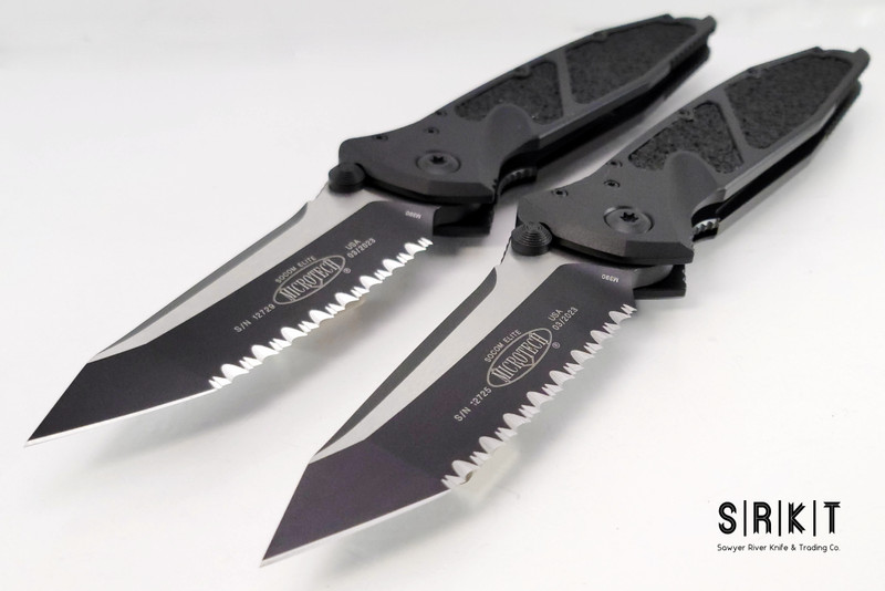 Microtech SOCOM Elite Manual T/E Full Serrate 161-3T Tactical Black ...