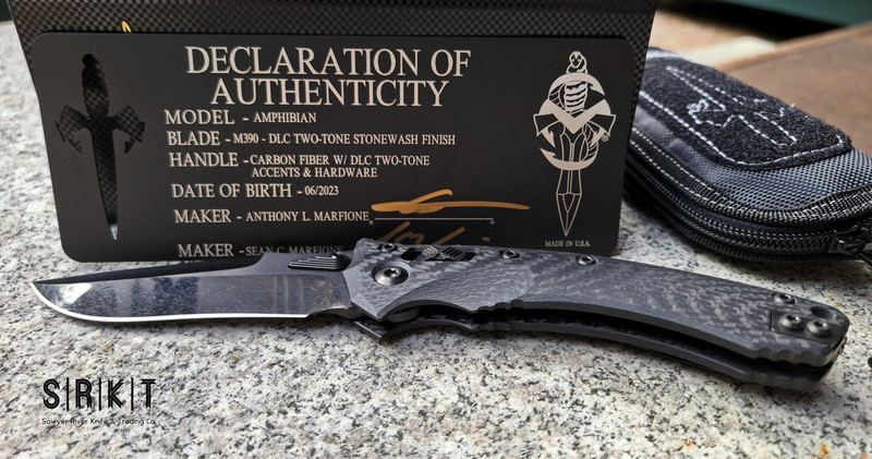 Microtech | Marfione Custom Amphibian RAM-Lok 204-MCK DLC M390 Recurve ...