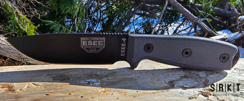 ESEE Knives Model 4 ESEE-4P-B Black 4.5” 1095 Carbon Steel & Gray ...