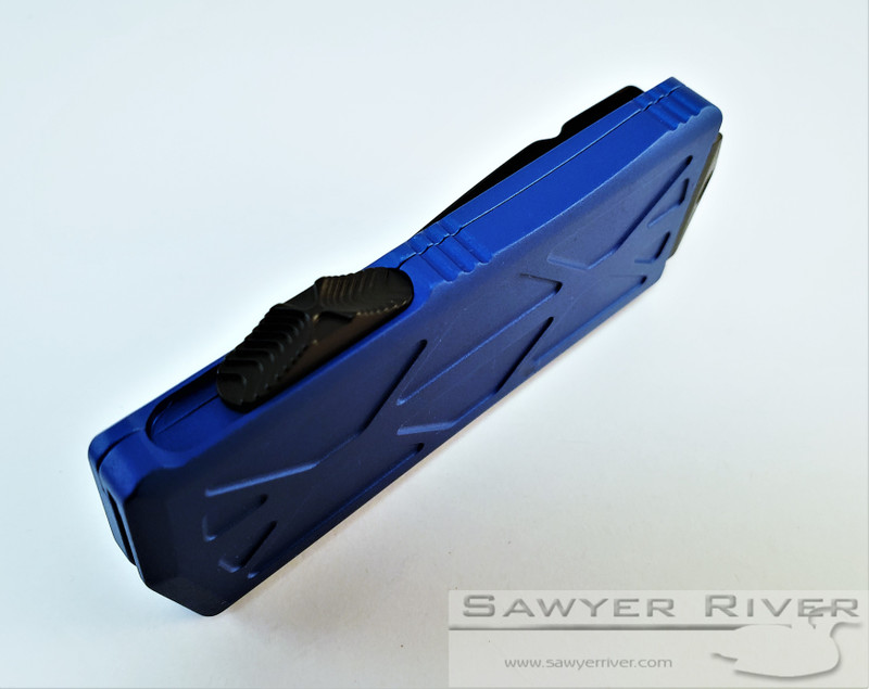 Microtech Exocet 157-1BL @ SRKT Black Double Edge Dagger Blade Blue ...