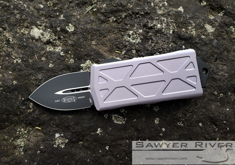 Microtech Exocet D/E OTF 157-1GY @ SRKT Black Dagger Blade Gray ...