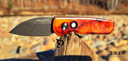 Pro-Tech Knives Runt 5 Auto Damascus R5301-DF DAMA @ SRKT Vegas Forge Spider-Web Damascus ...