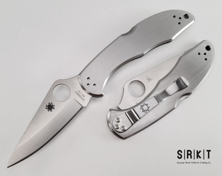 Spyderco Delica 4 Full Stainless C11P VG-10 Plain Blade & SS Handle ...