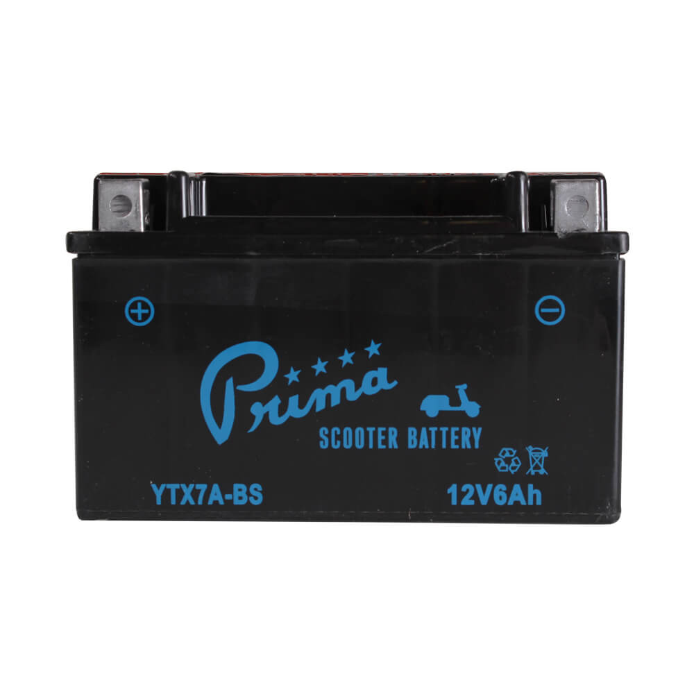 PRIMA BATTERY (12V TX7A-BS); GENUINE, YAMAHA, KYMCO - gy6racing
