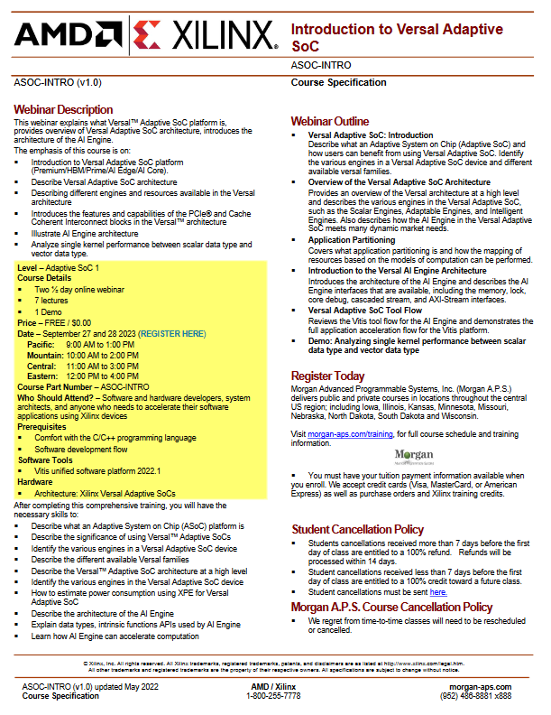 Introduction to Versal Adaptive SoC - Morgan Advanced Programmable Systems Inc
