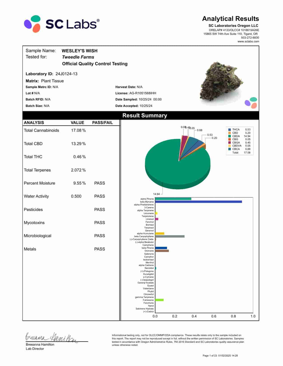 Wesleys Wish Smalls • 17 Total Cannabinoids