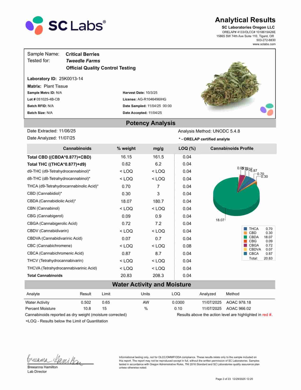 Critical Berries • 20.8% Total Cannabinoids