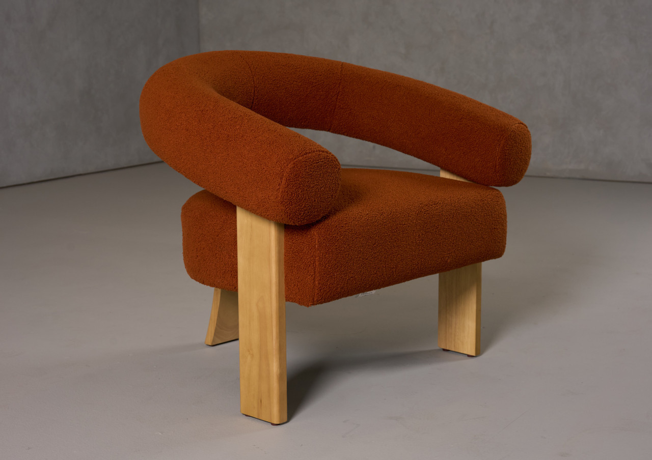 Nocona - Modern Rust Fabric + Wood Accent Chair / VGHM-ST298-RUST - GEG ...