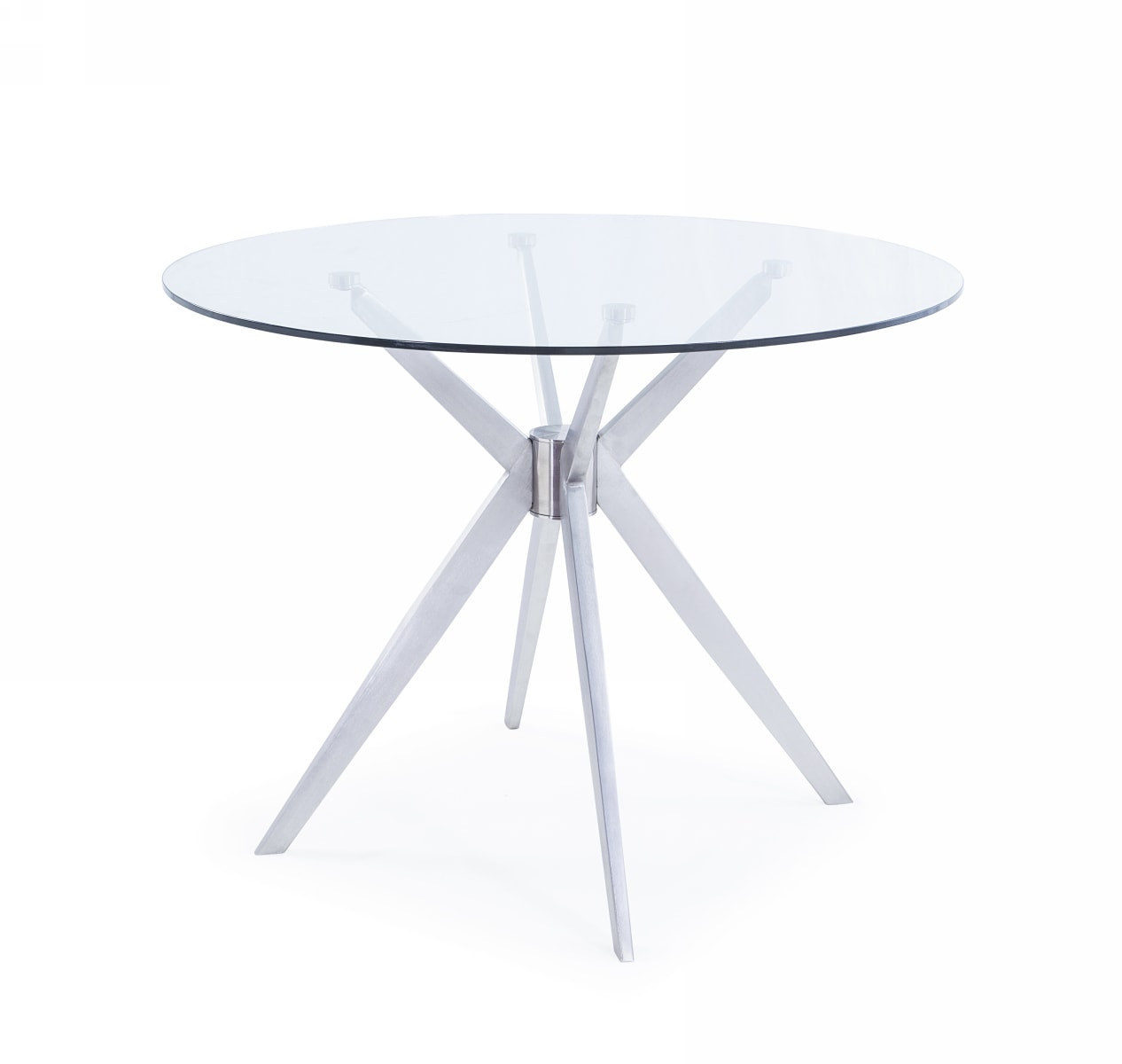 Modrest Dallas - Modern Brushed Stainless Steel Dining Table / VGHR7038 ...